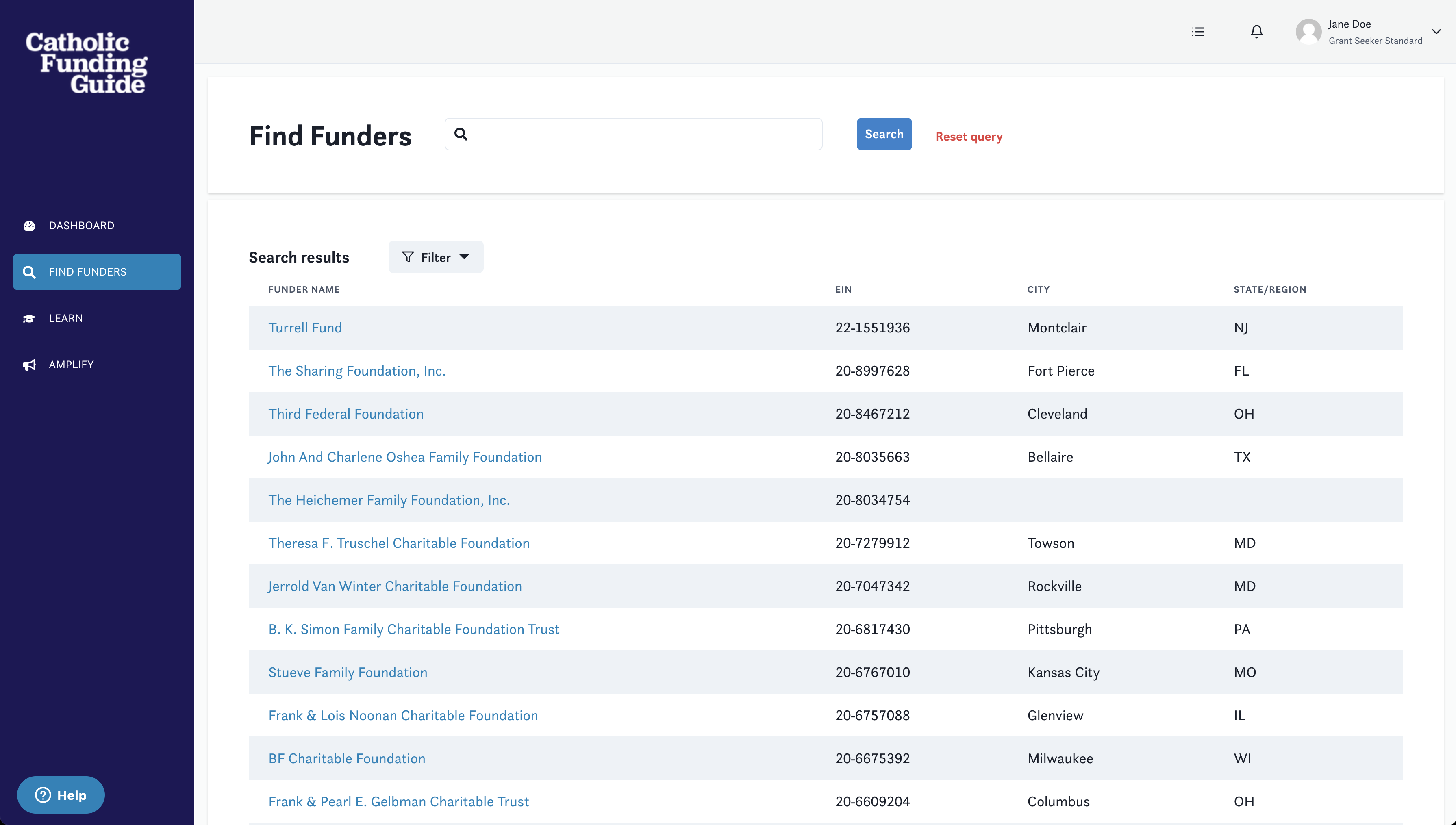 Catholic Funding Guide Support Center